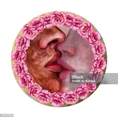 발렌타인 데이 결혼식 약혼 스티커 서식 파일 그림 인테리어 스티커 라벨 엽서에 대한 달의 윤곽선과 사랑에 빠진 커플의 키스의