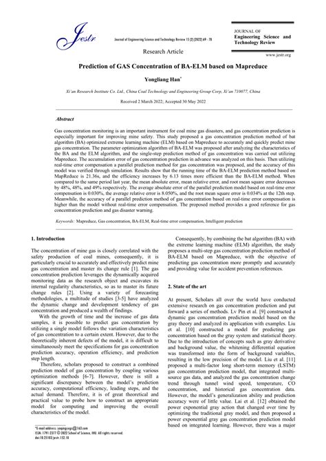 Pdf Prediction Of Gas Concentration Of Ba Elm Based On Mapreduce