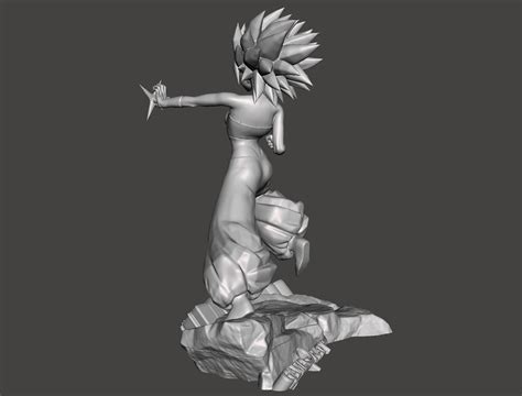 Stl File Caulifla Dragonball Super Ssj Saiyan 3 Versions Included Dynamic Pose For Leds High