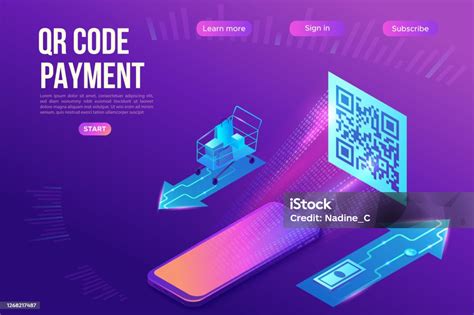 전화 번호 스마트 폰 스캔 라벨 온라인 결제 개념 모바일 응용 프로그램의 3d 벡터 일러스트와 Qr 코드 지불 등대 성 방문 페이지 Qr코드에 대한 스톡 벡터 아트 및 기타