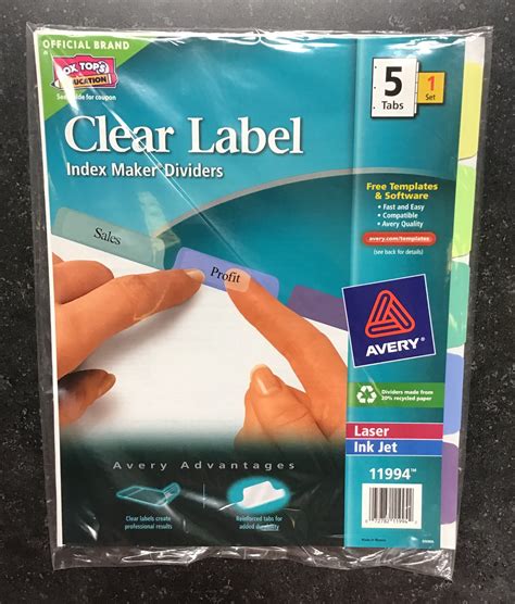 21 Tab Label Template