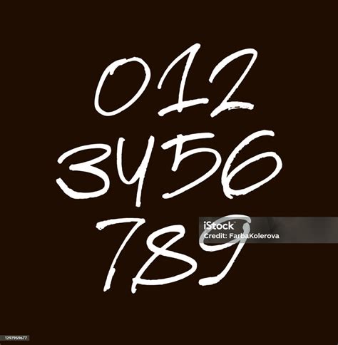 서고 아크릴 또는 잉크 번호 집합입니다 디자인에 대한 Abc 검은 배경에 브러시 레터링 0명에 대한 스톡 벡터 아트 및 기타 이미지 0명 1 2 Istock