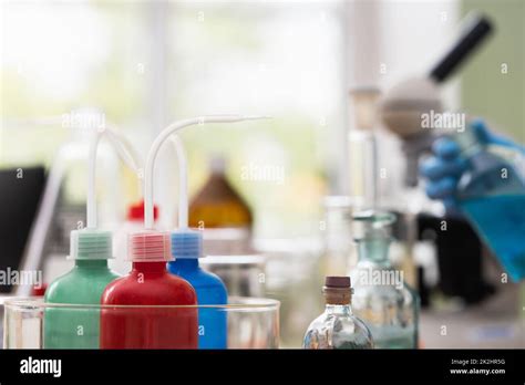 Plastic Bottles With A Nozzles In A Laboratory Stock Photo Alamy