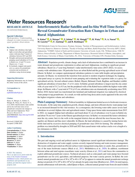 Pdf Interferometric Radar Satellite And In‐situ Well Time‐series Reveal Groundwater Extraction