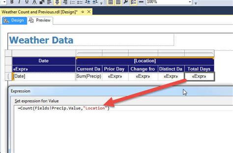 Ssrs Countdistinct And Previous Functions