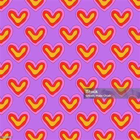 1970 사이키델릭 매끄러운 패턴 1970 년대 좋은 분위기 하트 장식 1960 레트로 발렌타인 히피 평화와 사랑 펑키하고 그루브 카드 트리피 예술 히피 벽지 배경 포스터