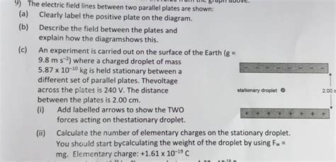 9 The Electric Field Lines Between Two Parallel Plates Are Showna Cl