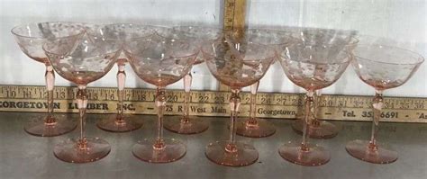 Pink Depression Glass Goblets Sherwood Auctions