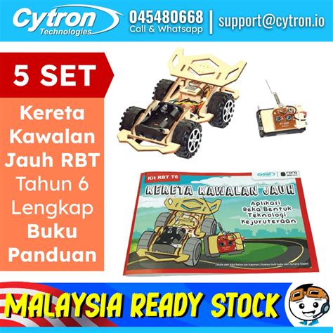 5 Set Kit Rbt Tahun 6 Kereta Kawalan Jauh Lengkap Buku Panduan Unit 1 Model Elektromekanikal