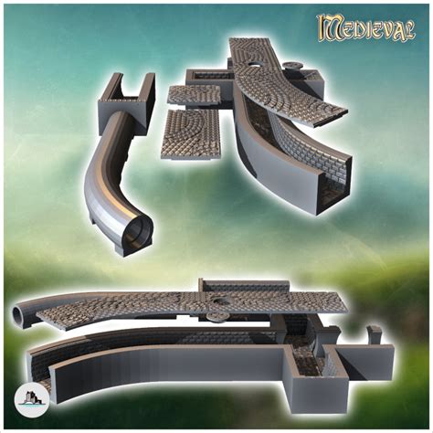 3d Printable Sewer Pipe Set With Outdoor Pavement 1 Medieval Gothic