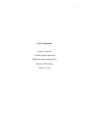 Unit VII Assignment Docx 1 Unit VII Ergonomics Sasha Gay Fanfan Columbia Southern University