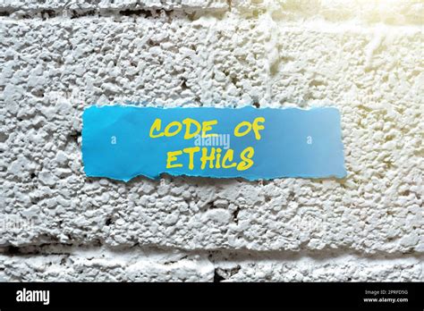 Handwriting Text Code Of Ethics Internet Concept Moral Rules Ethical Integrity Honesty Good
