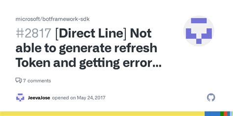 [direct line] not able to generate refresh token and getting error message · issue 2817