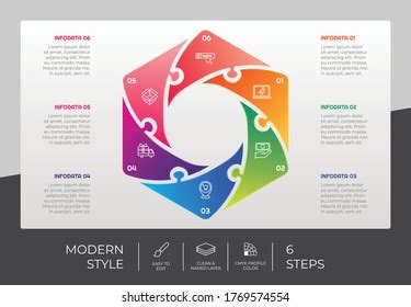 Step Process Infographic Hexagon Layout Stock Vector Royalty Free Shutterstock