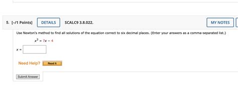 Solved Points SCALC Use Newton S Method To Chegg Com