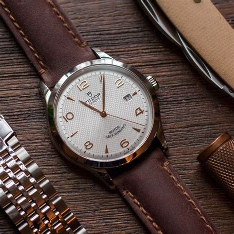 Wts Tudor 1926 39mm Silver Dial Rose Gold Indices Bonus Leather