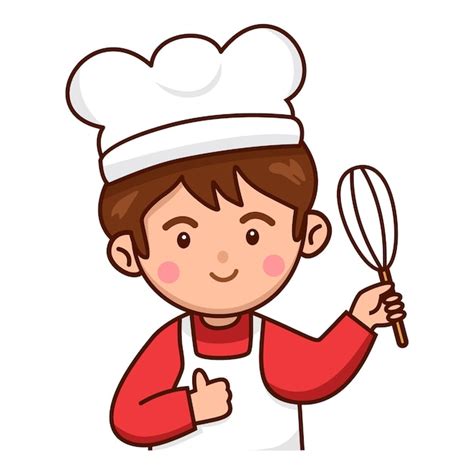 Pastelero Chef Macho Ilustración Vector Premium