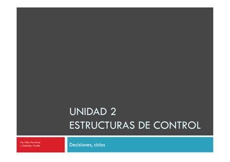 Estructuras De Control