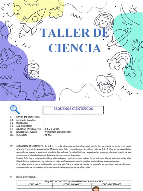 Taller De Ciencia Pdf Experimentar Blanqueador