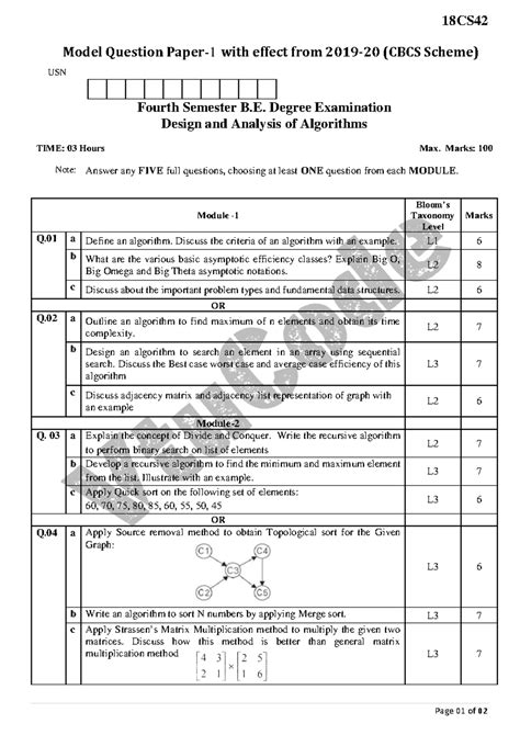 Vtucode CS Page Of Model Question Paper With Effect From CBCS Scheme