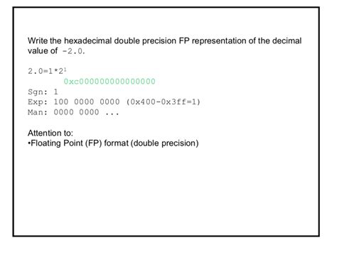 Solved Converting From Decimal To A Hexadecimal Floating