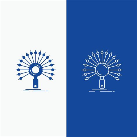 Data Information Informational Network Retrieval Line And Glyph Web Button In Blue Color