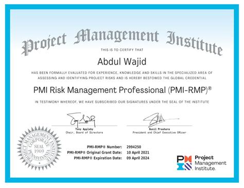 Abdul Wajid Pmp Pmi Rmp On Linkedin Alhamdolilah I Earned Risk
