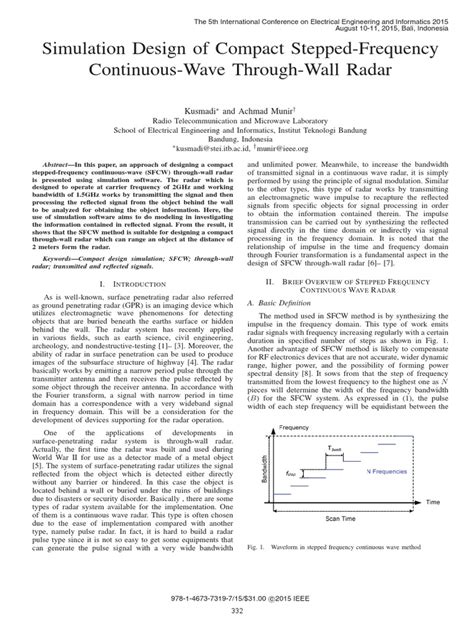 Simulation Design Of Compact Stepped Frequency Continuous Wave Through