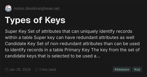 Types Of Keys