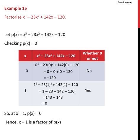 example 10 factorise x3 23x2 142x 120 class 9 factorizing