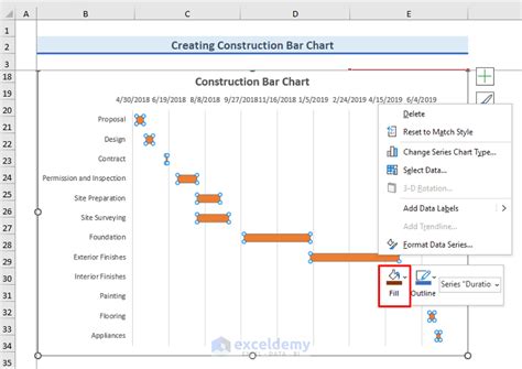 How To Create Construction Bar Chart In Excel With Easy Steps