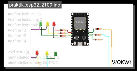 Praktik Esp32 2109 Ino Wokwi ESP32 STM32 Arduino Simulator