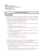Problem Set 2 Answer METU Department Of Economics ECON 102 Introduction To Economics II