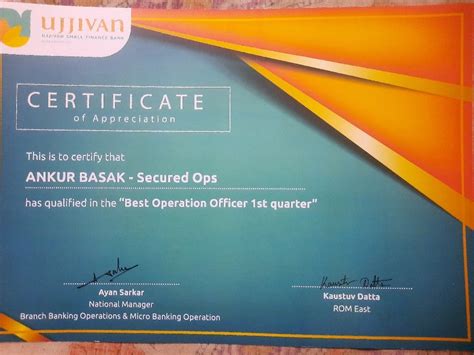 Ankur Basak On Linkedin Another Achievement Best Operation Officer Of 1st Quarter At Secured