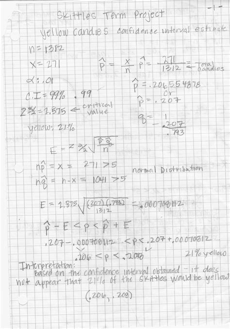 Math 1040 Skittles Term Project Breakaddiction