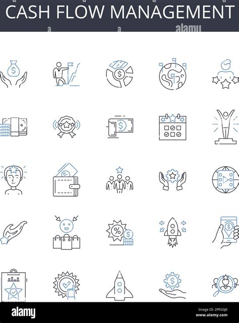 Cash Flow Management Line Icons Collection Efficiency Rationality Pragmatism Utilitarianism