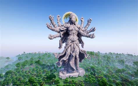Minecraft Goddess Durga 8 Arms Statue Minecraft Miscellaneous Build