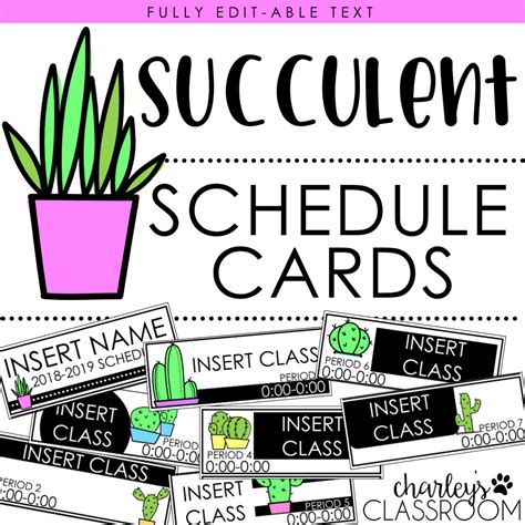 Classroom Schedule Cards Succulents Charleys Classroom