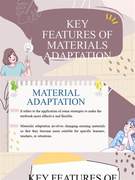 Key Features Of Materials Adaptation Download Free Pdf Learning Education Theory