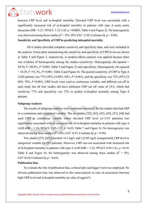 Quantitative Statistical Analysis Work Sample From Statswork Pdf