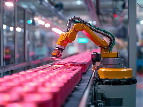 Robotic Arm Inspecting A Product On A Factory Conveyor Belt Automated Quality Control Advanced