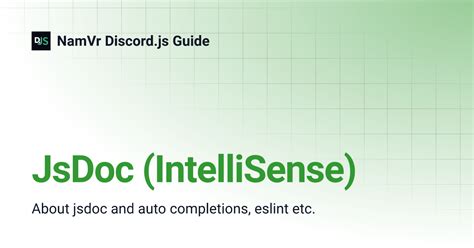 Jsdoc Intellisense Namvr Discordjs Guide