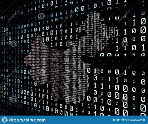 Binary Digital Array Big Data Transmission And Map Of China Programming And Intelligent