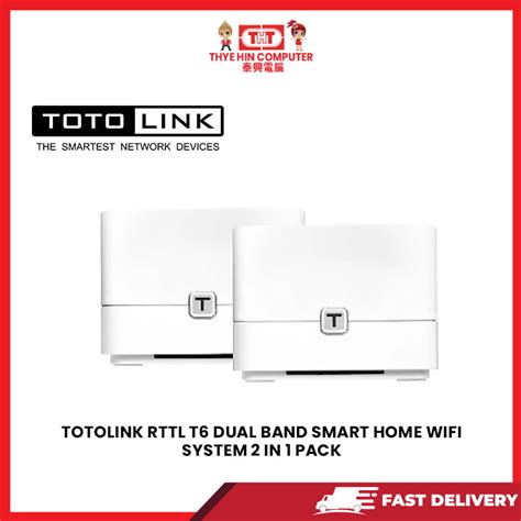 Toto Link Rttlt6 Dual Band Smart Home Wifi System Ac1200 2 In 1 Pack Thye Hin Computer