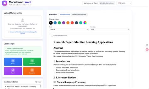 Markdown转word转换器 支持mermaid图表、数学公式和图片 免费工具