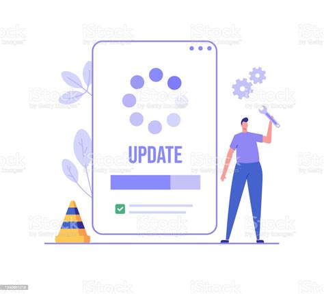 진행률 표시줄로 작업 시스템을 업데이트하는 사용자입니다 소프트웨어 업그레이드 및 설치 프로그램 시스템 업데이트 통합 소프트웨어