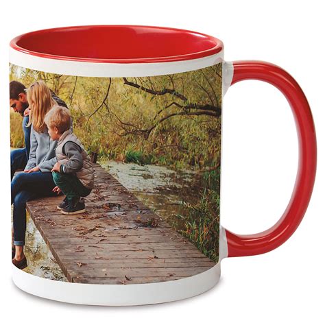 Panoramic Ceramic Photo Mug Red Handle Lillian Vernon