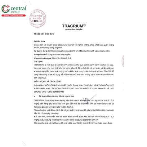 Thuốc Tracrium Phụ Trợ Trong Gây Mê để Có Thể đặt Nội Khí Quản