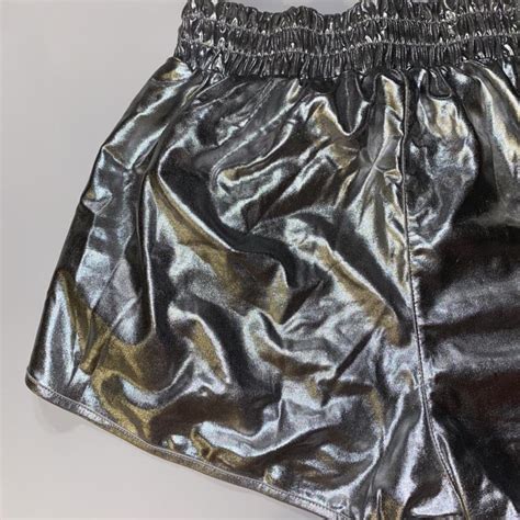 Retro Silver Shorts Size L Depop