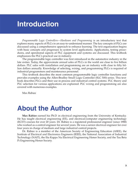Programmable Logic Controllers 3rd Edition Page 3